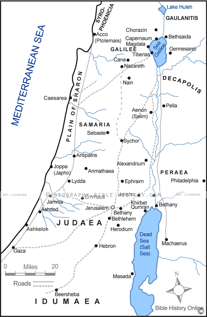 Printable Map of Israel in the Time of Jesus: Explore Ancient Judea ...